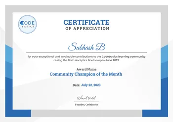 Portfolio - Subhash B | Codebasics