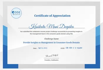 Portfolio - Deepika K | Codebasics