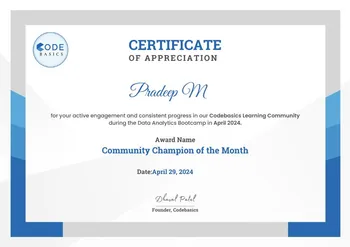 Portfolio - Pradeep M | Codebasics