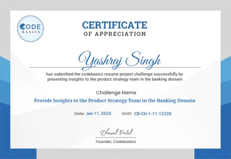 Portfolio - Yashraj Singh | Codebasics