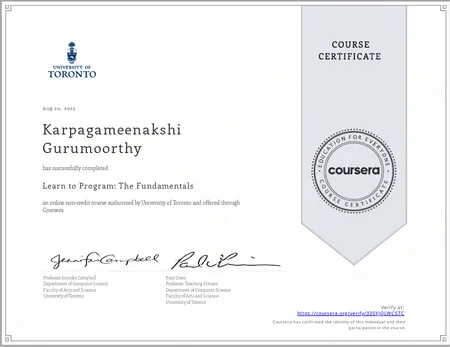 Portfolio - Karpagameenakshi G | Codebasics