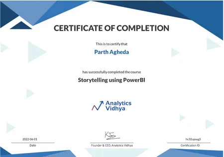 Portfolio - Parth Agheda | Codebasics