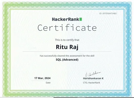 Portfolio - Ritu Raj | Codebasics