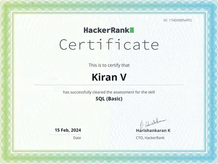 Portfolio - Kiran V | Codebasics