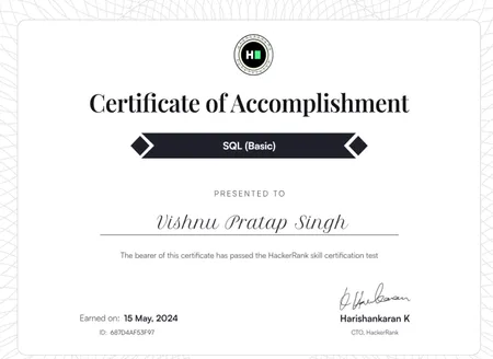 Portfolio - Vishnu Pratap Singh | Codebasics