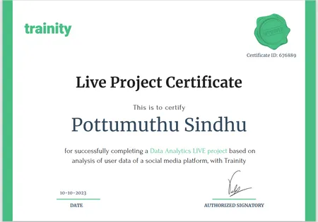 Portfolio - Pottumuthu Sindhu | Codebasics