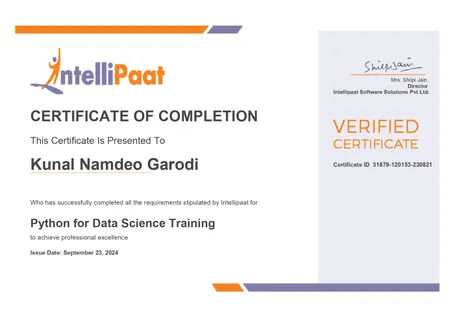 Portfolio - Kunal Garodi | Codebasics
