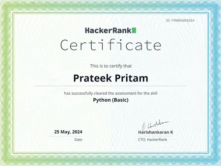Portfolio - Prateek Pritam | Codebasics