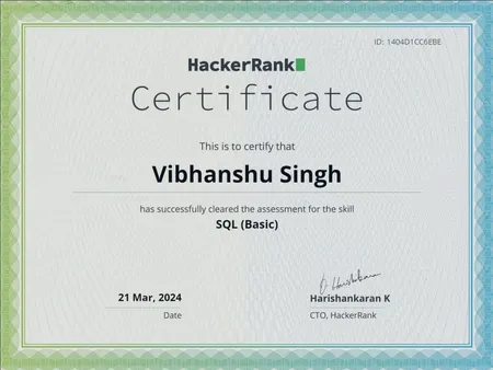 Portfolio - Vibhanshu Singh | Codebasics