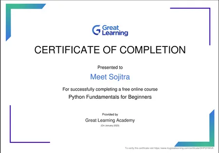 Portfolio - Meet Sojitra | Codebasics